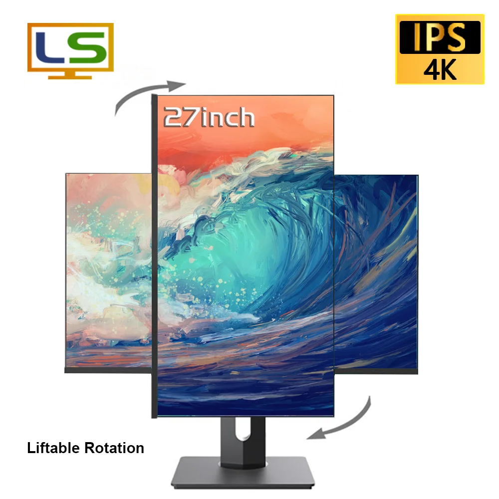 27inch Computer Monitor PC 4K UHD Monitor 60Hz IPS 1ms Adaptive-Sync ...