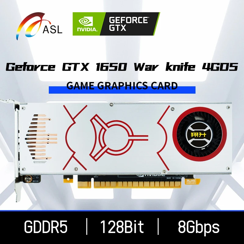 ASL GeForce GTX 1650 Placas Gráficas GTX1650 8GB GDDR5 Computador PC ...