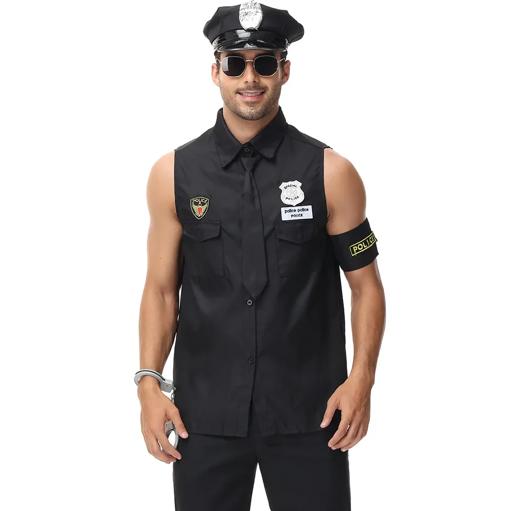 Men Police Uniform Suit Cosplay America U.S. Police Dirty Cop T-Shirt ...
