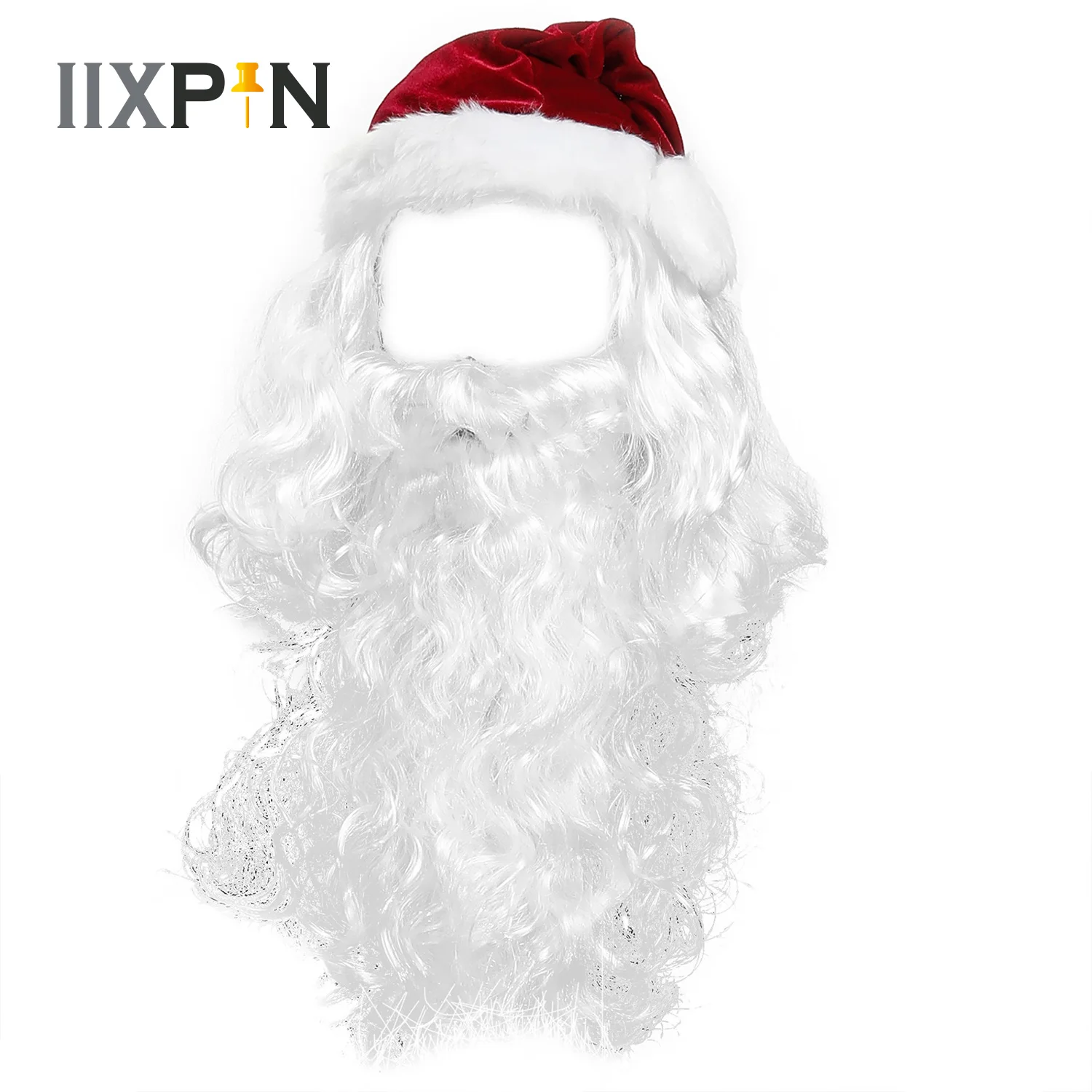Santa Wig And Beard Set Christmas Santa Costume Set Long Curly Wig ...