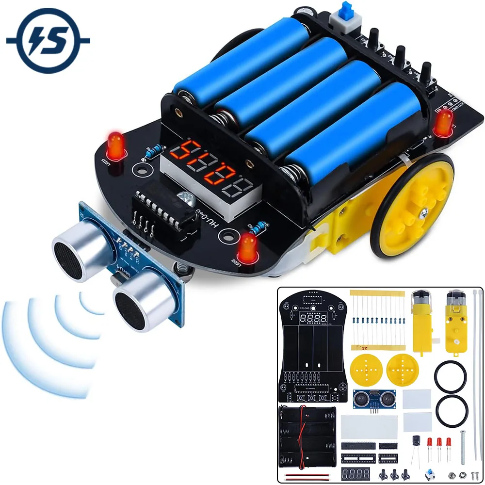 DIY-Electronic-Kit-Intelligent-Ultrasonic-Automatic-Obstacle-Avoidance ...