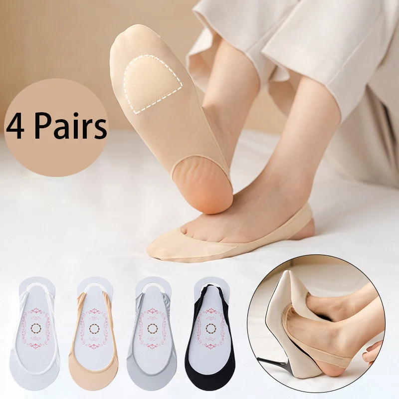 4-Pairs-Women-Summer-Invisible-Half-Palm-Boat-Socks-for-High-Heels ...