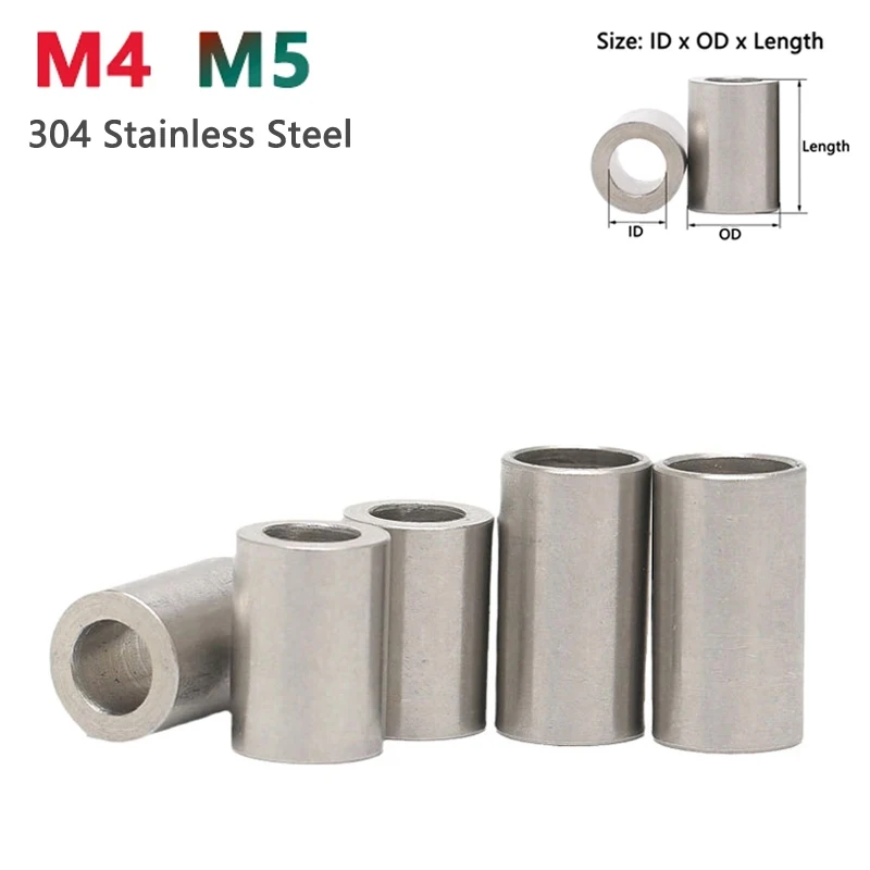 M4-M5-304-Stainless-Steel-Bushing-Washer-Round-Hollow-Unthreaded ...