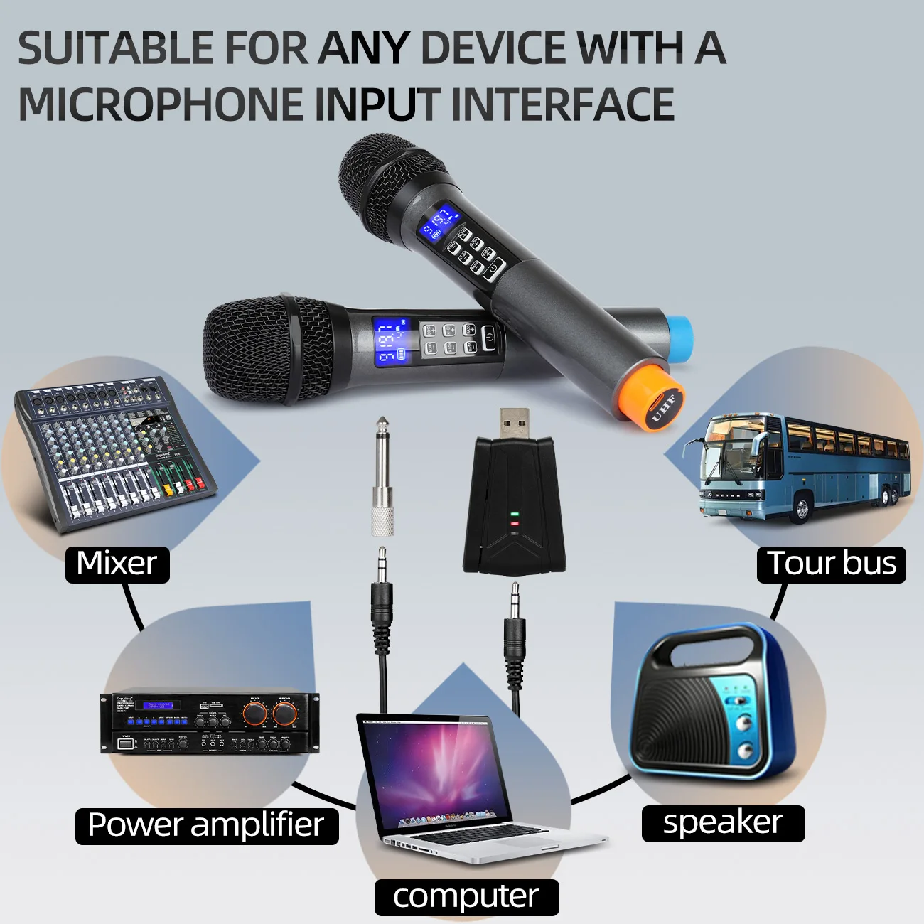 Wireless Microphone Transmitter Depusheng Wireless Mic System - 2 ...