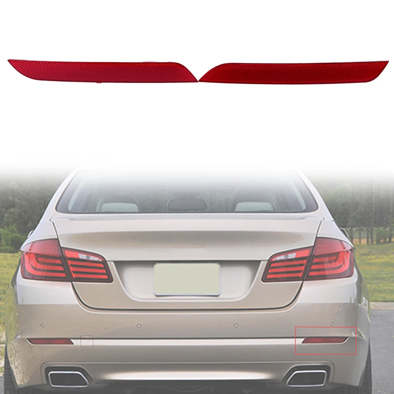 Reflector-de-parachoques-trasero-para-coche-lente-roja-para-BMW-serie-5 ...