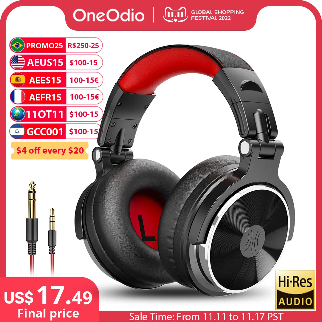 Oneodio-Professional-DJ-Headphones-Over-Ear-Studio-Monitor-Headset-With ...