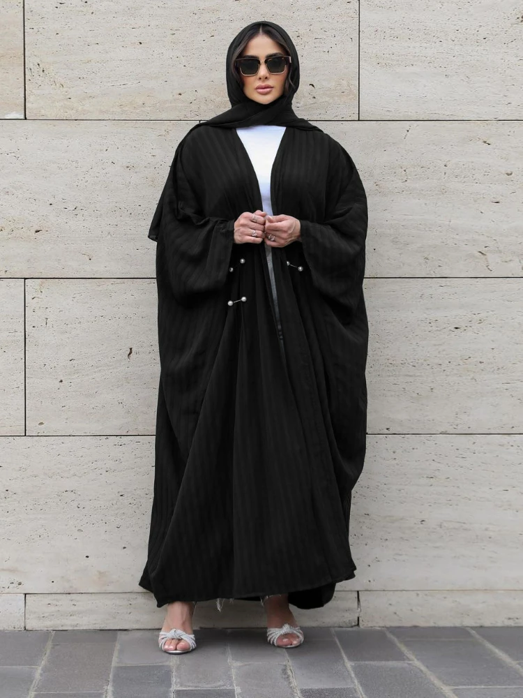 Batwing-Abaya-Kimono-Arabic-Cardigan-Muslim-Long-Hijab-Dress-Black ...