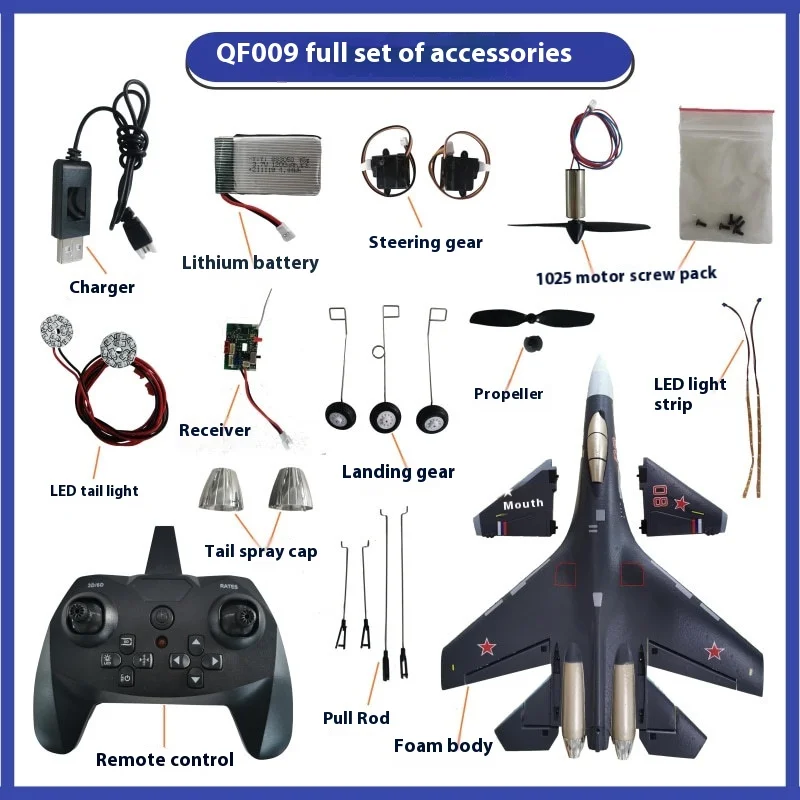 Qf009-4Channel-Brushless-Remote-Control-Aircraft-Su35-Airbody-Servo-Led ...