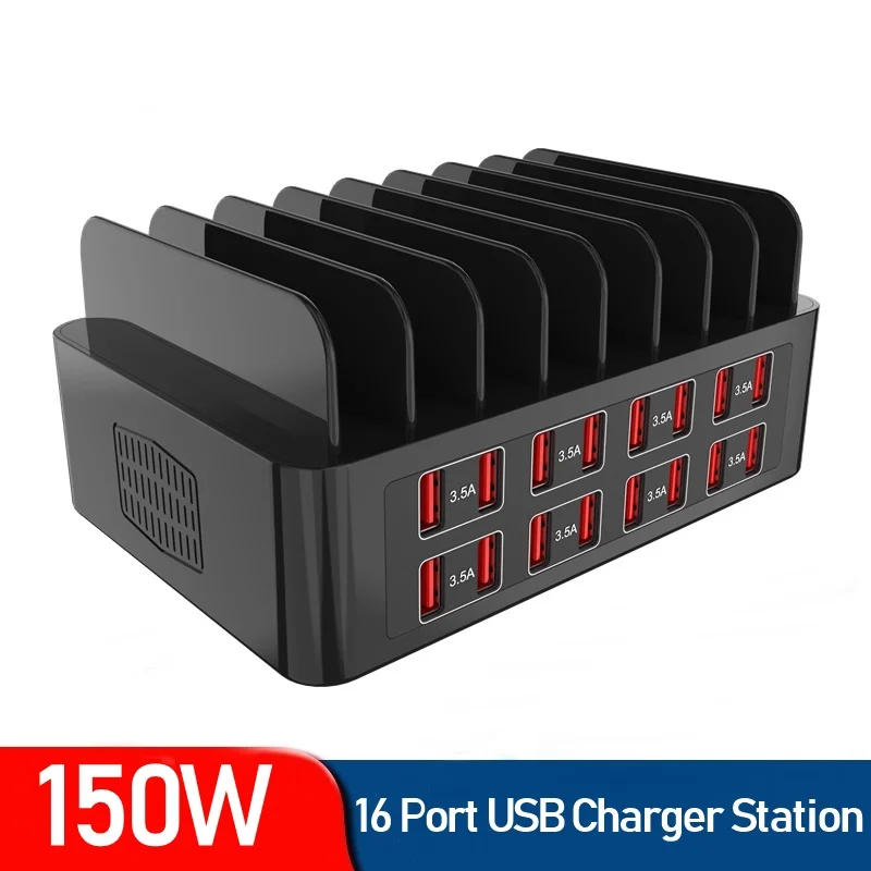 Cargador multiusb Universal de 150W, estación de carga rápida con 16 puertos USB 3.5A, soporte ...