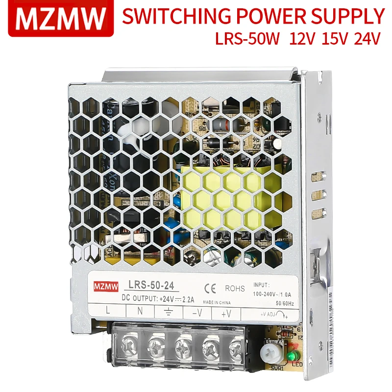 Mzmw Lrs50 Switching Power Supply Ac110 220v Dc 5v 12v 15v 24v 36v 48v 50w Single Output Lrs-50 ...