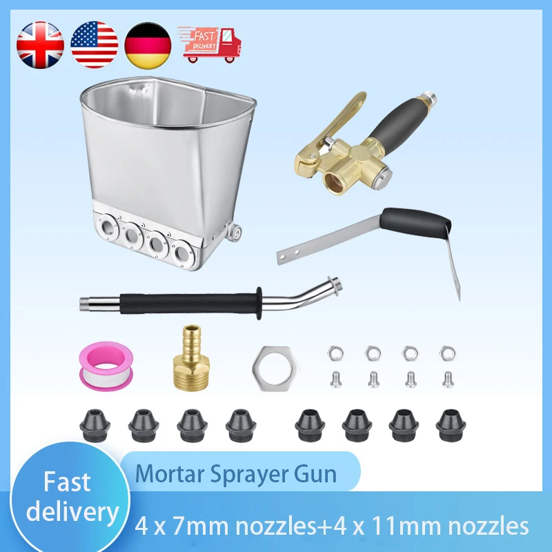 Mortar-Spray-Gun-Wall-Stucco-Shovel-Hopper-Ladle-Cement-Mortar-Sprayer ...