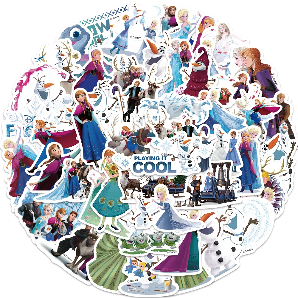 50PCS-Movie-Frozen-Stickers-Princess-Anna-Elsa-Kristoff-Olaf-Cartoon ...