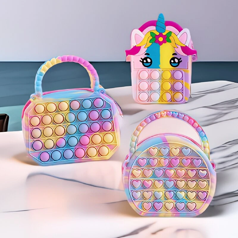 Pop Purse Silicone Sensory Push Pop Bubble Bag Crossbody Bag Antistress ...