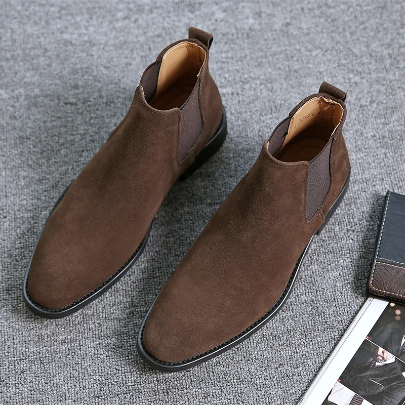 Men-s-Retro-Classical-Chelsea-Boots-Cow-Suede-Genuine-Leather-Men ...