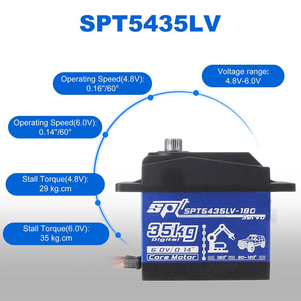 35KG Servo 180 210 270 320 360 Large Torque Digital Servos SPT for 1/10 ...