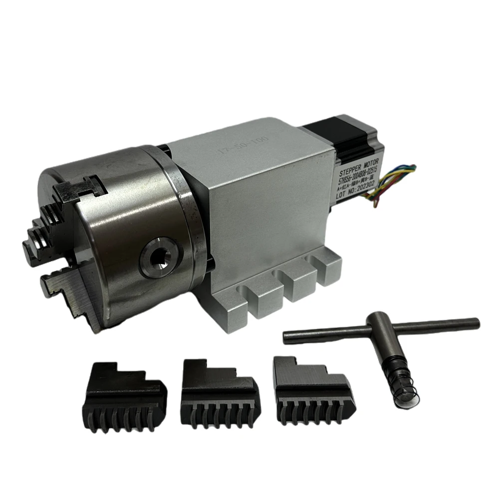 Harmonicgear-Retarder-4th-A-Axis-Dividing-Head-100mm-Chuck-CNC-Rotary ...