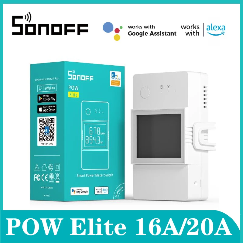 SONOFF POW Elite Power Meter 16A/20A Interruptor Inteligente ESP32 Chip ...