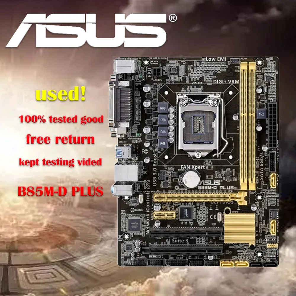 Asus-B85M-D-Plus-Desktop-Moederbord-B85-Socket-Lga-1150-I7-I5-I3-Ddr3 ...
