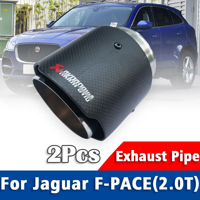 2Pcs-Stainless-Steel-Carbon-Fiber-Exhaust-Pipe-Muffler-Tailpipe-Muffler ...
