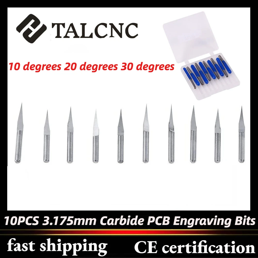 10PCS-3-175mm-Carbide-PCB-Engraving-Bits-for-Wood-PCB-Engraver-Tips ...