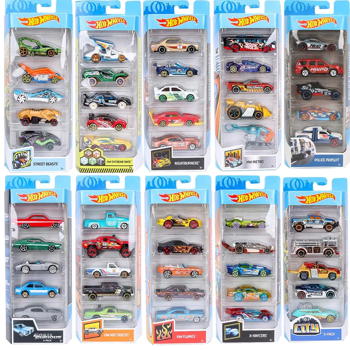 5Pcs-Hot-Wheels-Toy-Track-Racing-Alloy-Car-Toy-Five-Pack-Boy-Toy-Model ...