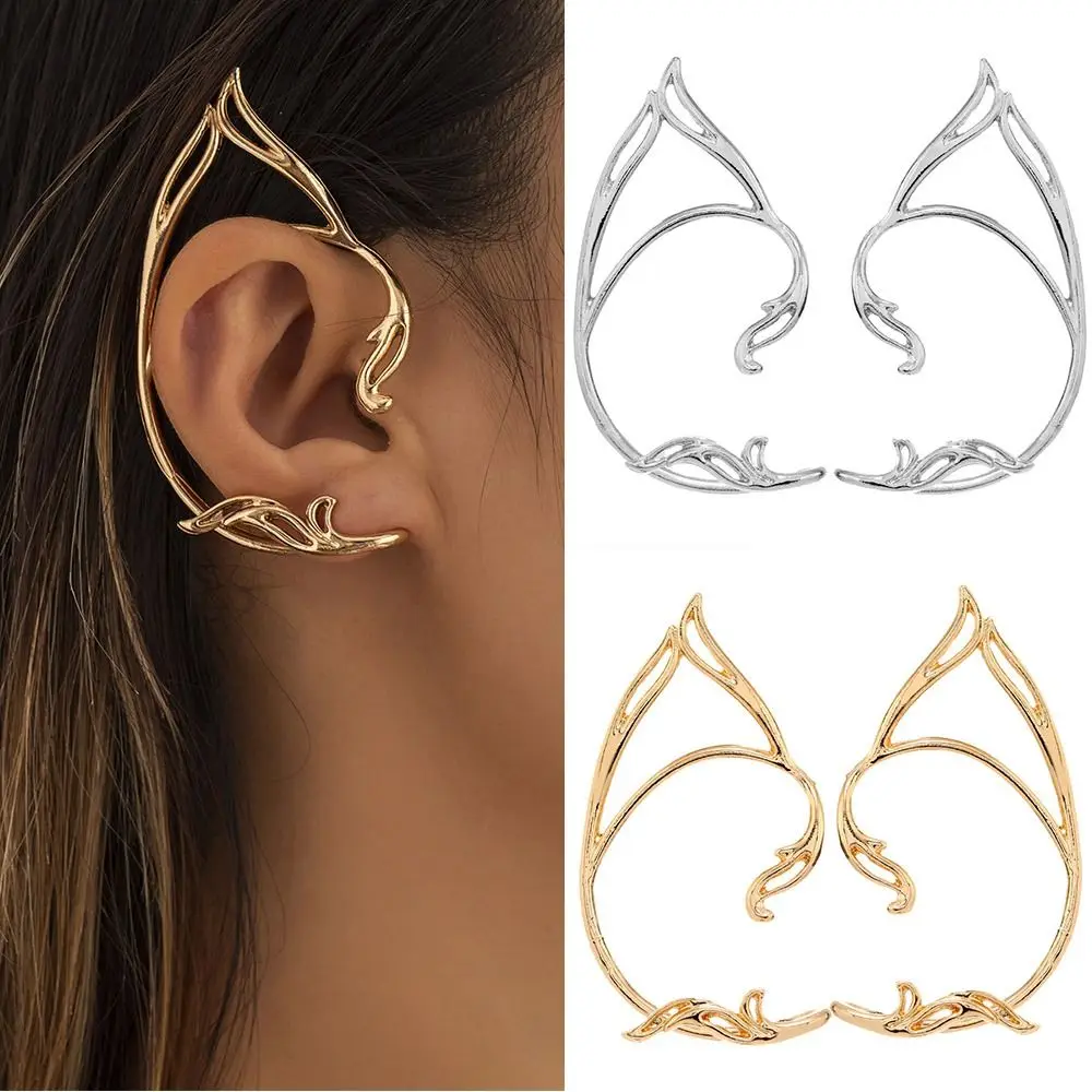 Retro Alloy Elf Ear Clip Korean Style Ear Hook Cat Ear Hollow Ear Clips ...