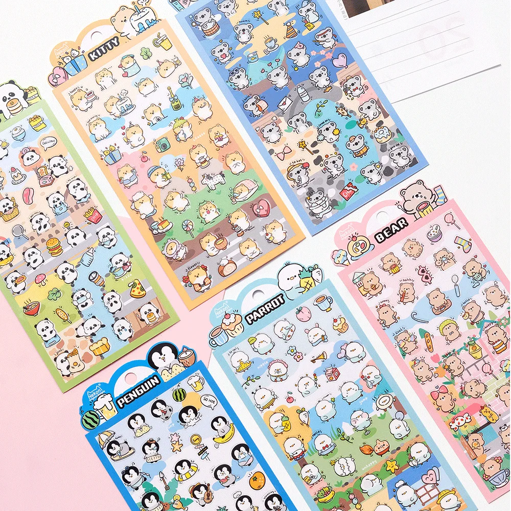 Korean-Import-Original-NEKONI-Happy-Animals-Waterproof-PVC-Stickers ...