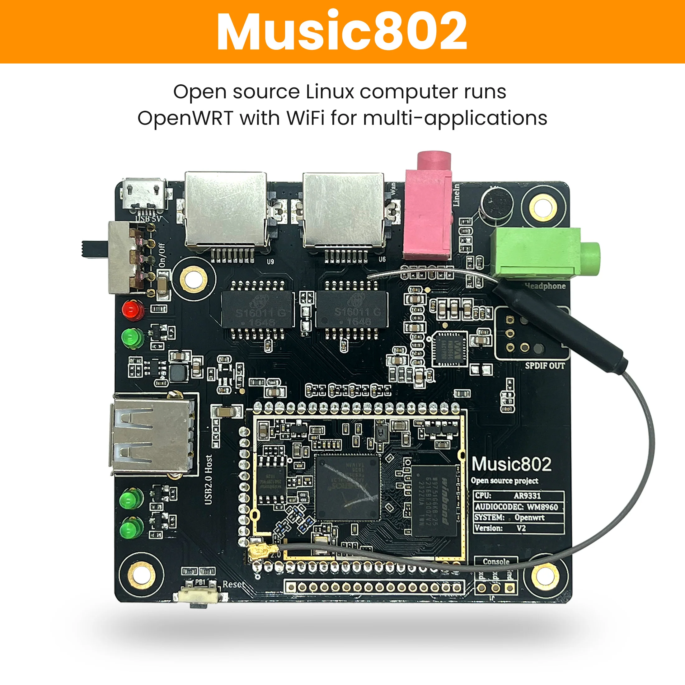 Music802-AR9331-OpenWRT-Module-Development-Board-Open-Source-Open-WRT ...