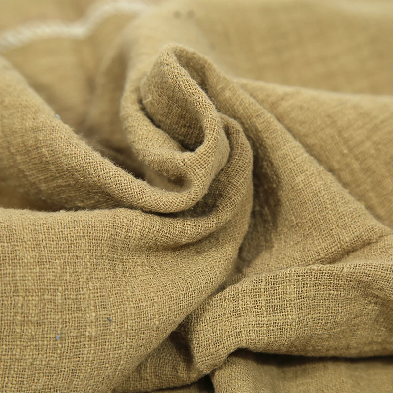 Soft Thin Linen Cotton Fabric Solid Color Organic Material Pure Natural ...