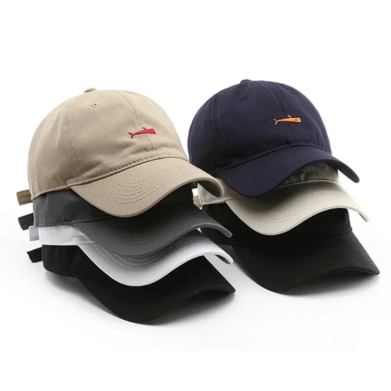 Men Hip Hop Cap Fish Embroidery Japanese Style Harajuku Baseball Caps ...