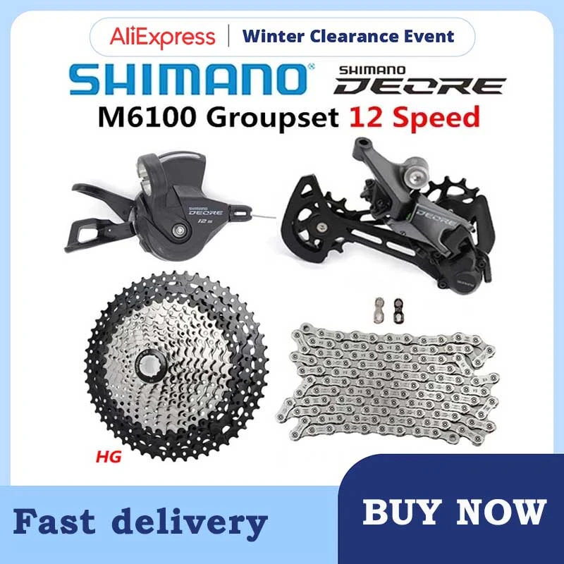 Shimano Deore M6100 1x12 Speed Derailleur Groupset Mtb Mountain Bike M6100 Shift Lever Rear ...