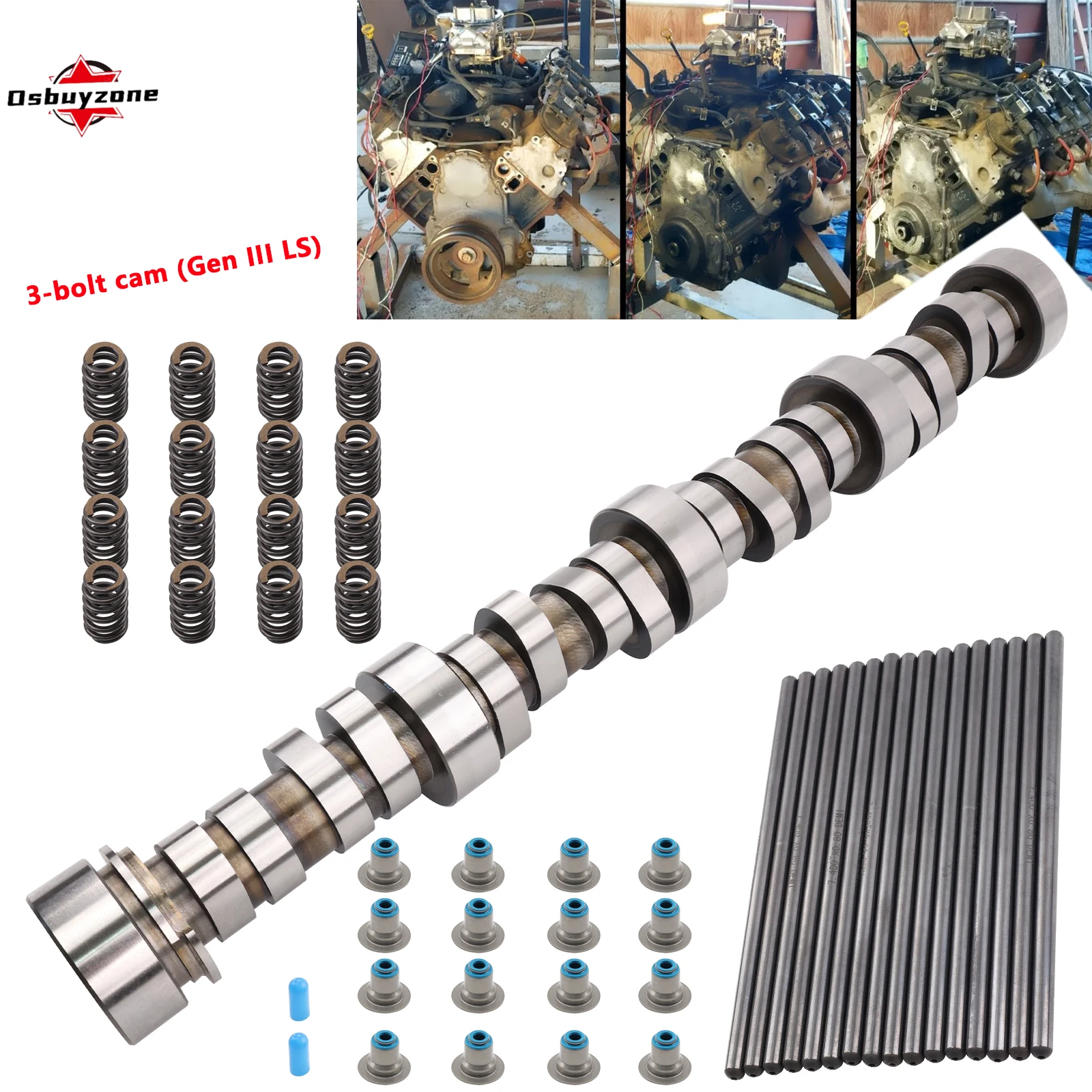 LS Stage 3 Truck Camshaft Kit Fit for 1999-2013 4.8 5.3 6.0 6.2 LS1 LS2 ...