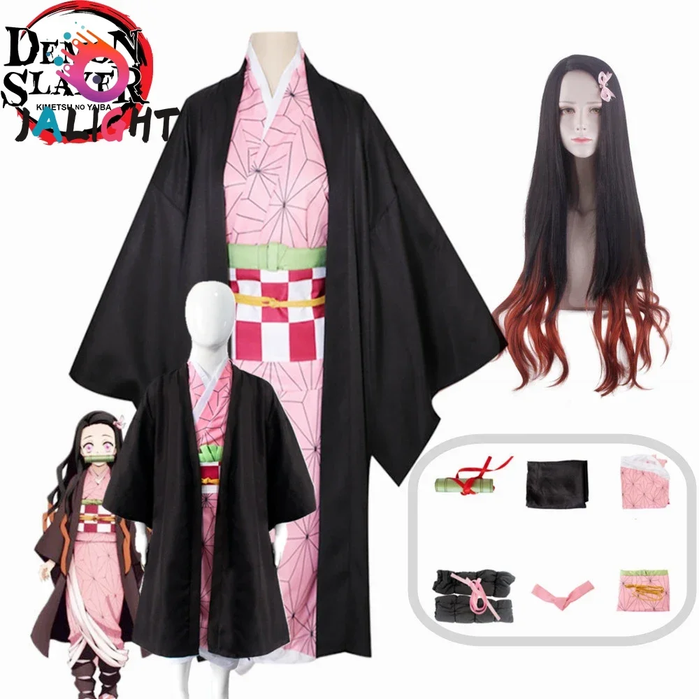 Adult Kids Anime Kimetsu no Yaiba Kamado Nezuko Kimono Cosplay Costume ...