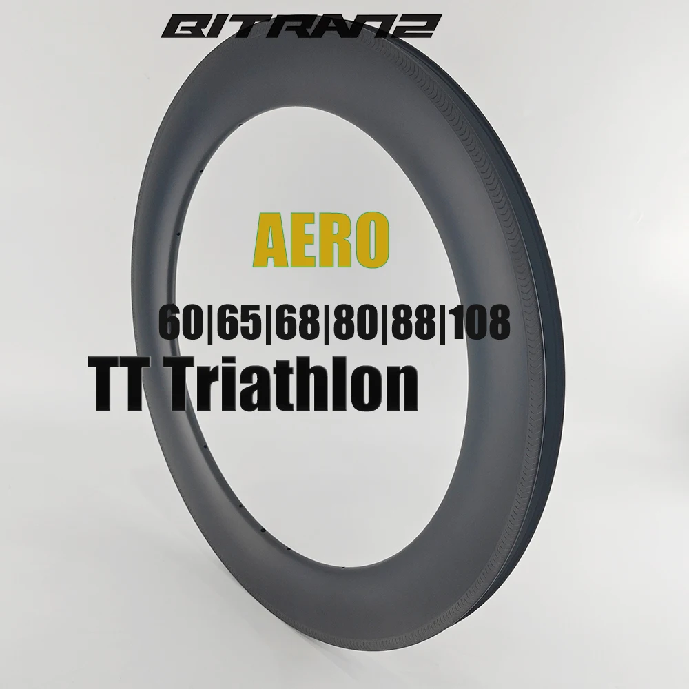 108/88/80/68/65/60mm Carbon Tubeless Clincher Road Bike Wheel 700C Rim ...
