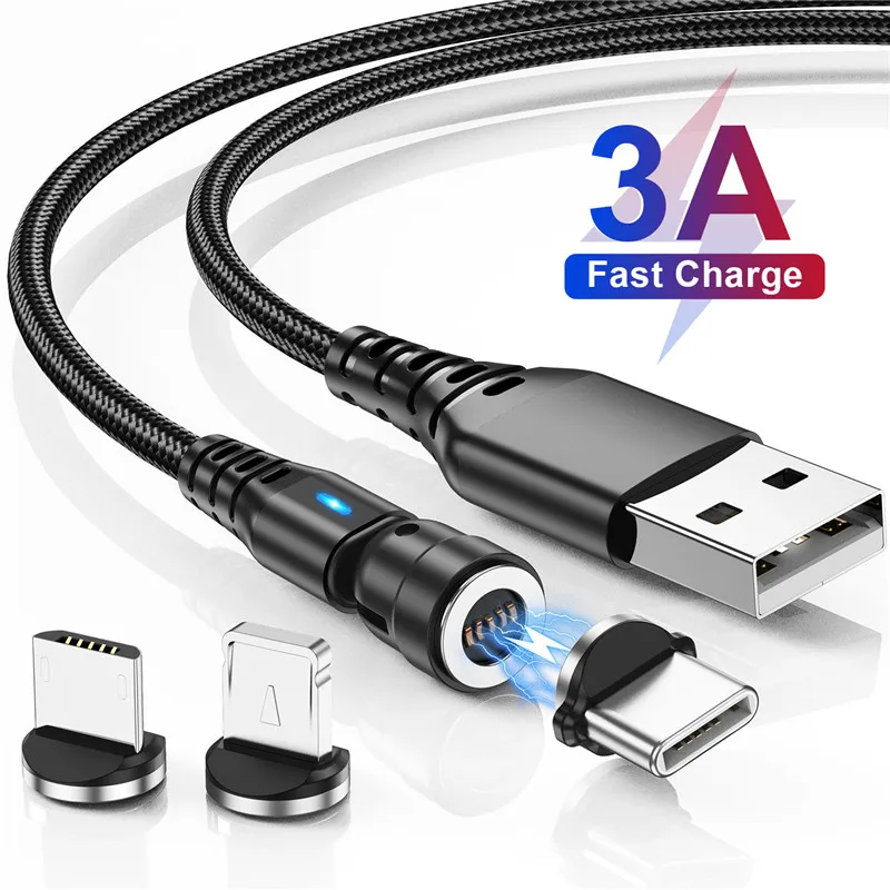 Lovebay 540 Rotate 5A Magnetic Cable Fast Charging Micro USB Type C ...