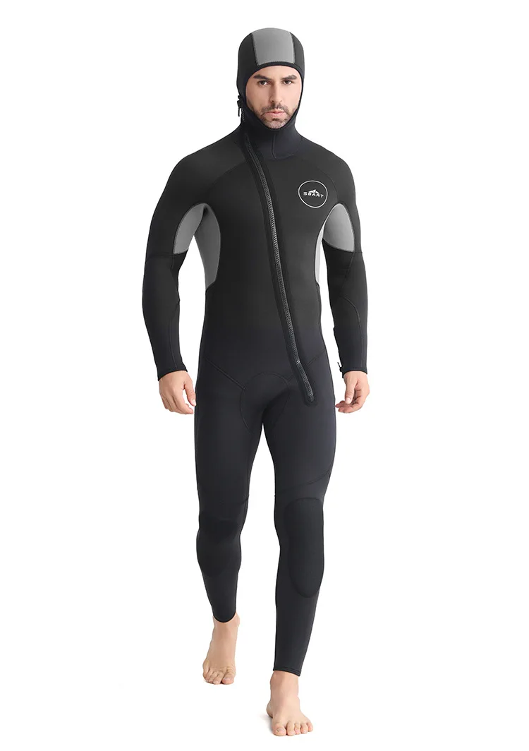 SBART-New-5mm-One-Piece-Diving-Suit-Men-s-Hat-Thickened-Thermal-Diving ...