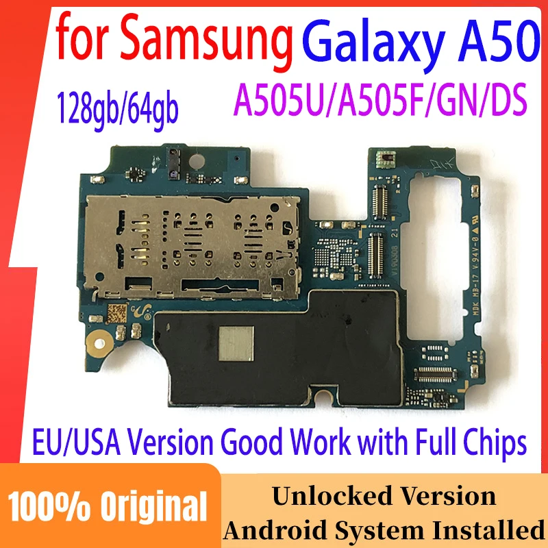 Original Mainboard For Samsung Galaxy A50 A505F/GN/DS A505U Motherboard Full Chips Circuit Plate ...