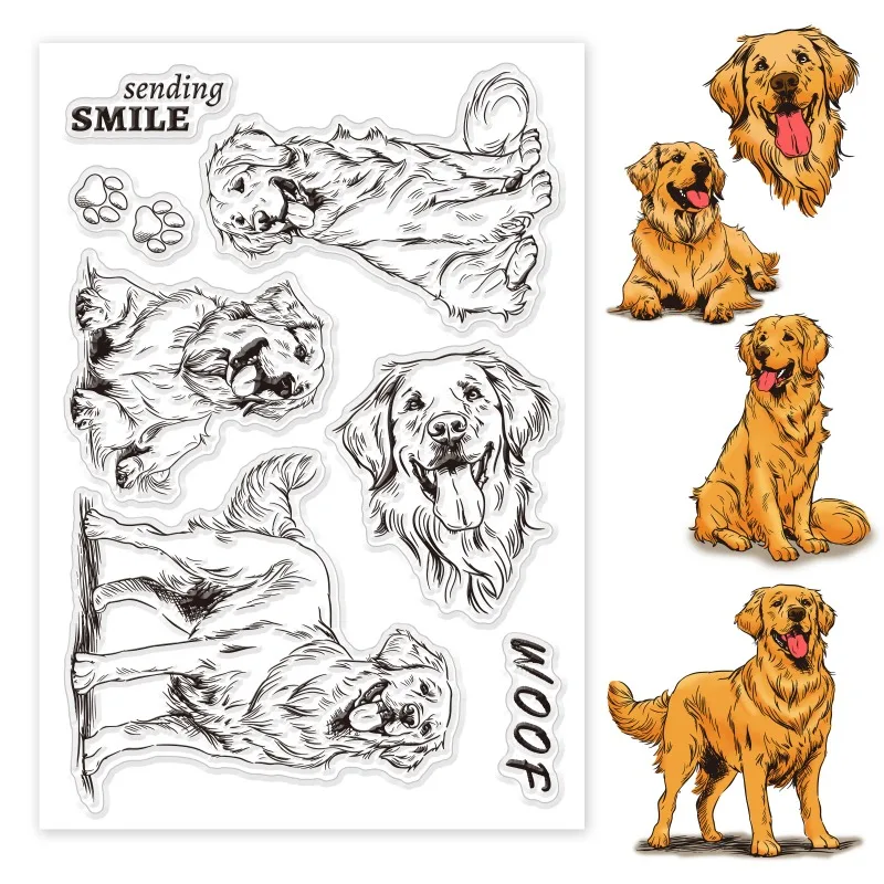 1Sheet Dogs Clear Stamps Cartoon Dogs Silicone Clear Stamp Seals ...