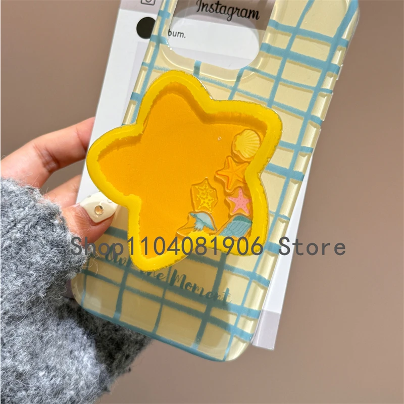 Korean Cute Quicksand Shake Star Grip Tok Griptok Bracket for IPhone 16 ...