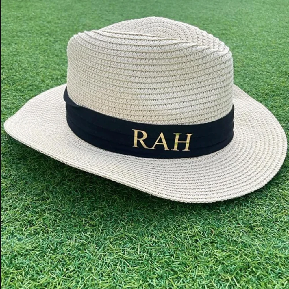 Summer-Women-s-Beach-Sun-Hat-Customized-Initials-Ladies-Straw-Fedora ...