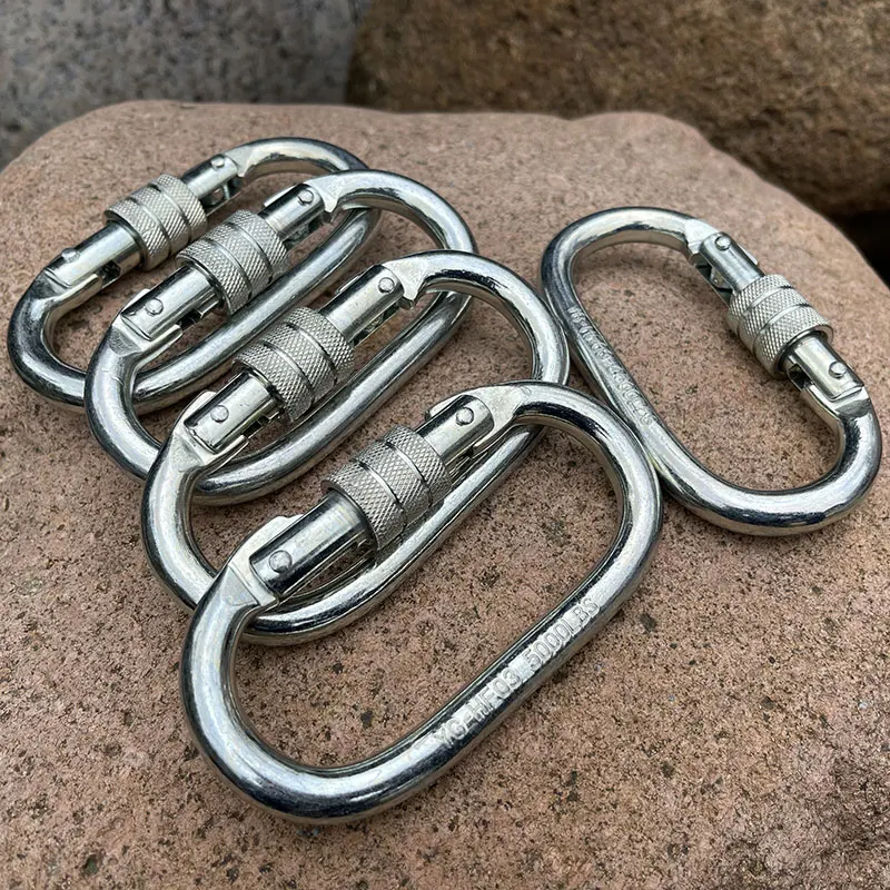 Carabiner-Car-Towing-Rope-Hook-D-Forma-Escalada-Buckle-Hammock-Locking ...