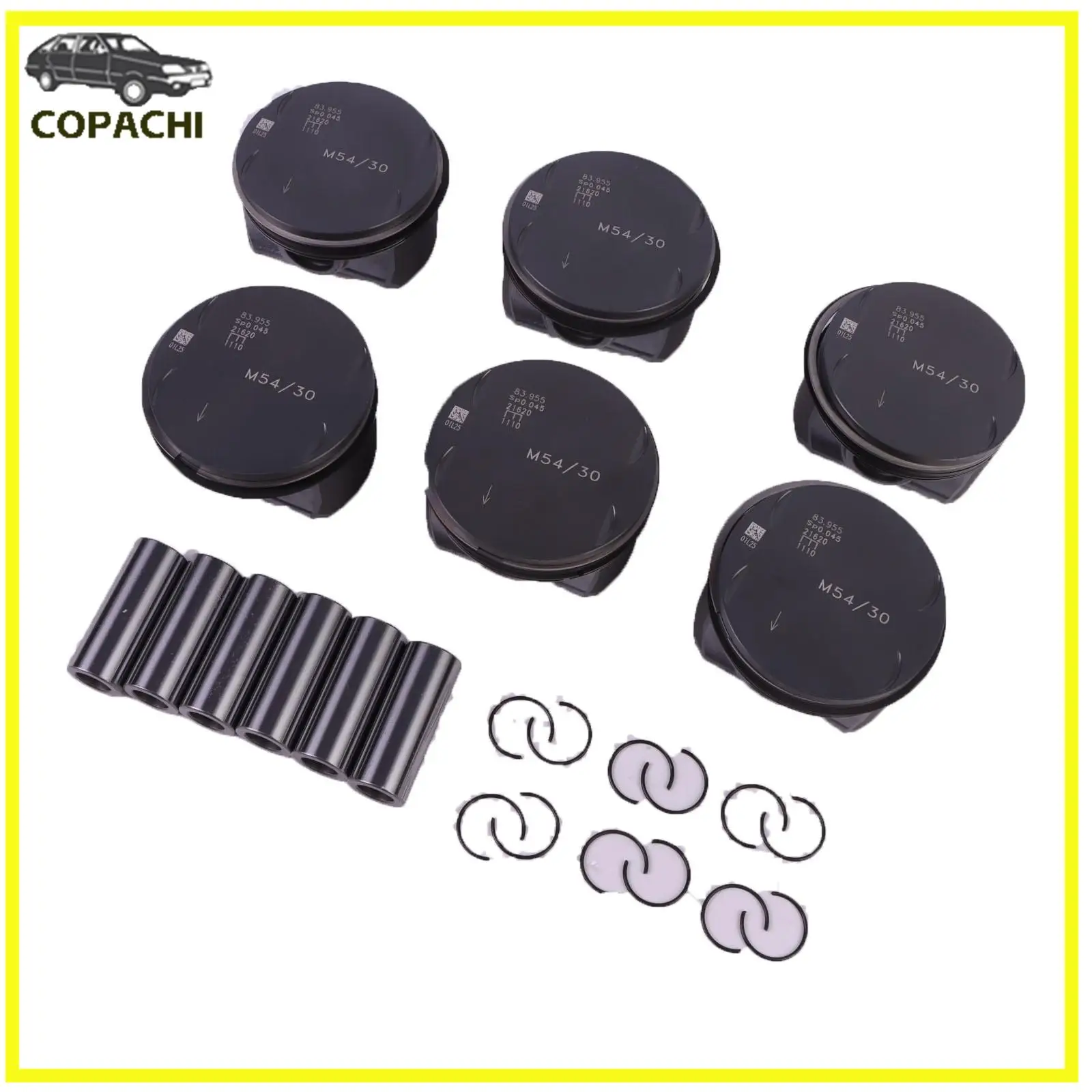 1set Engine Pistons&Rings Set +0.5MM 11257506222 For BMW 330i 530i X3 ...