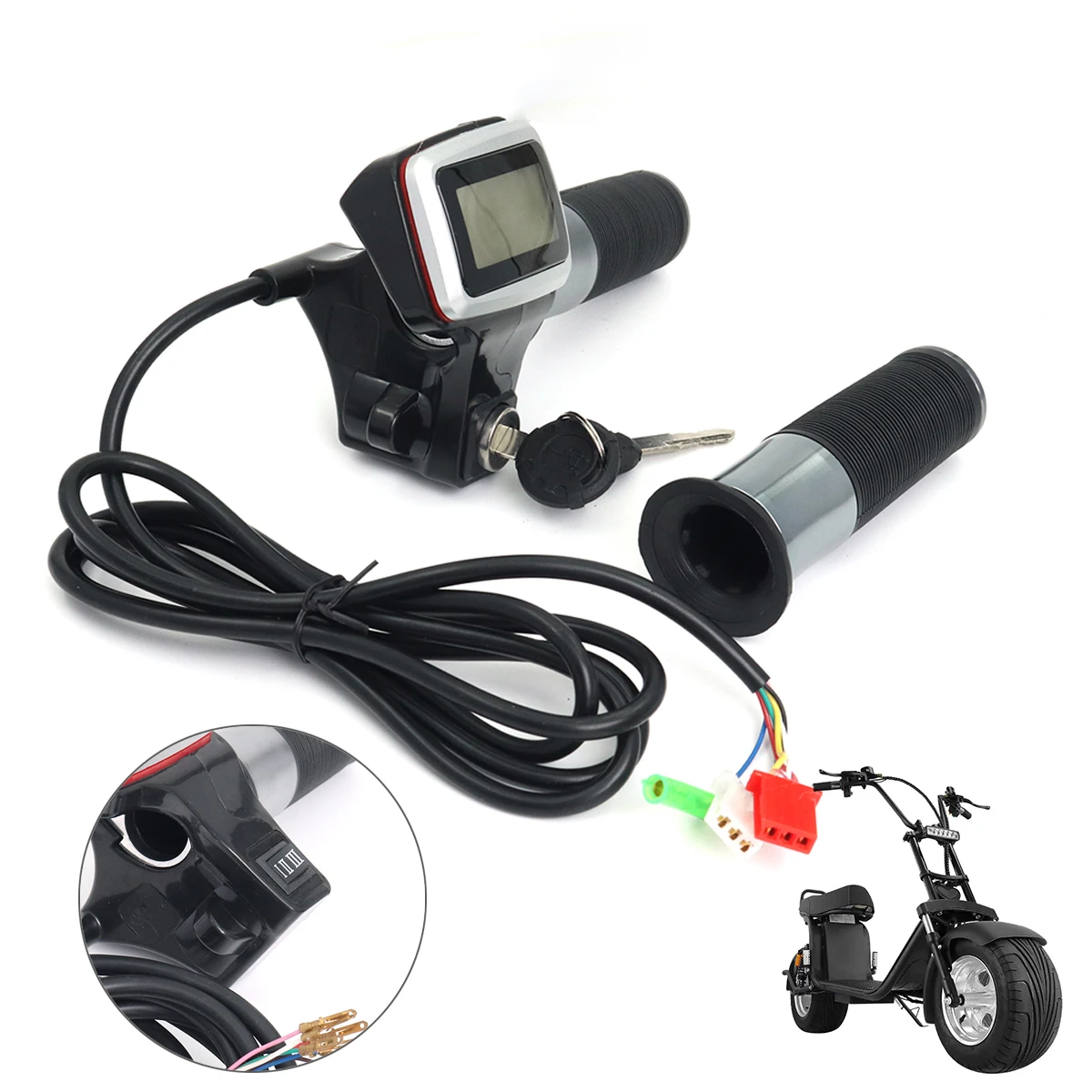 Modification Parts Electric Car LCD Power Display Turn Handle Throttle ...