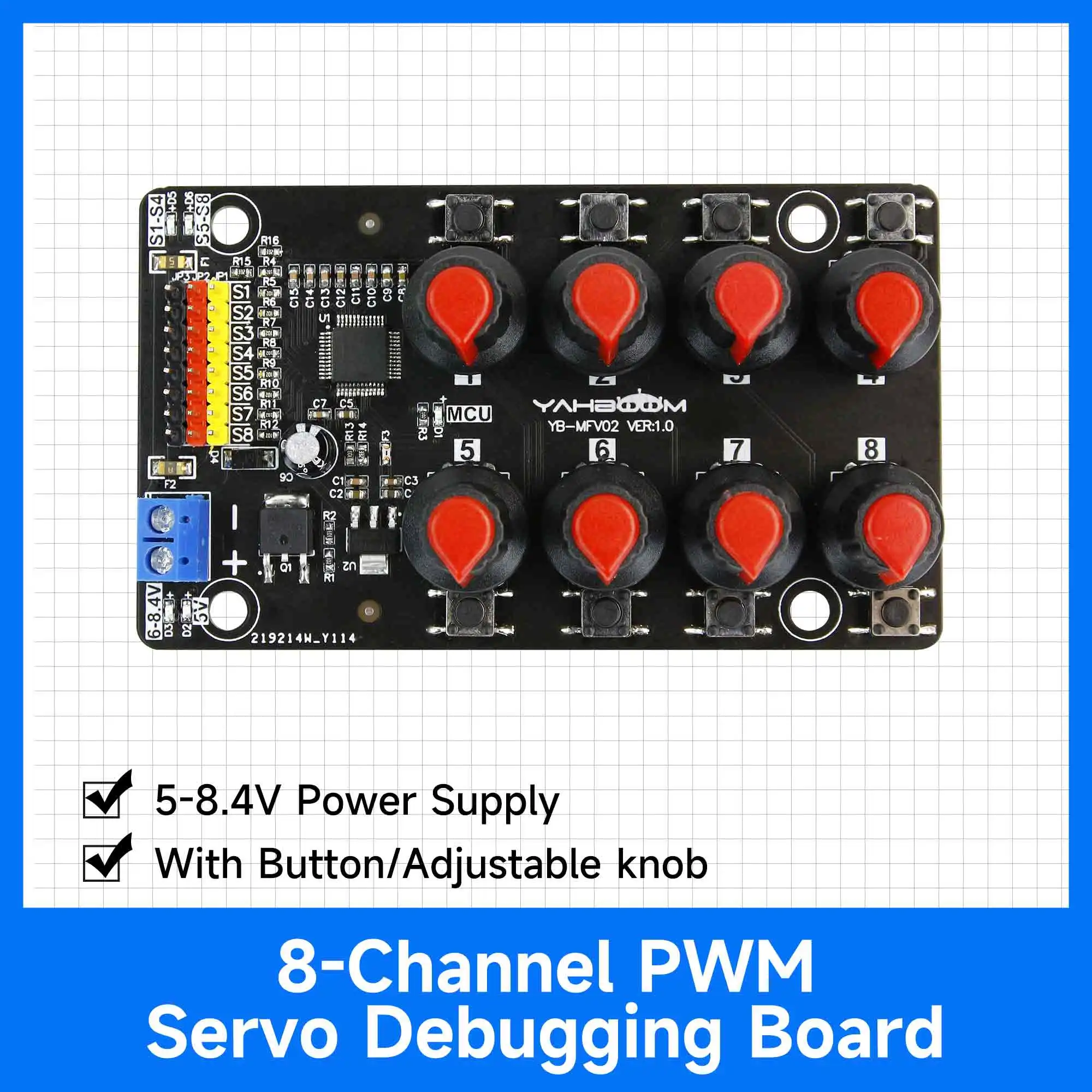 8-channel-PWM-Servo-Debugging-Board-Motors-Controller-Tool-with-Over ...