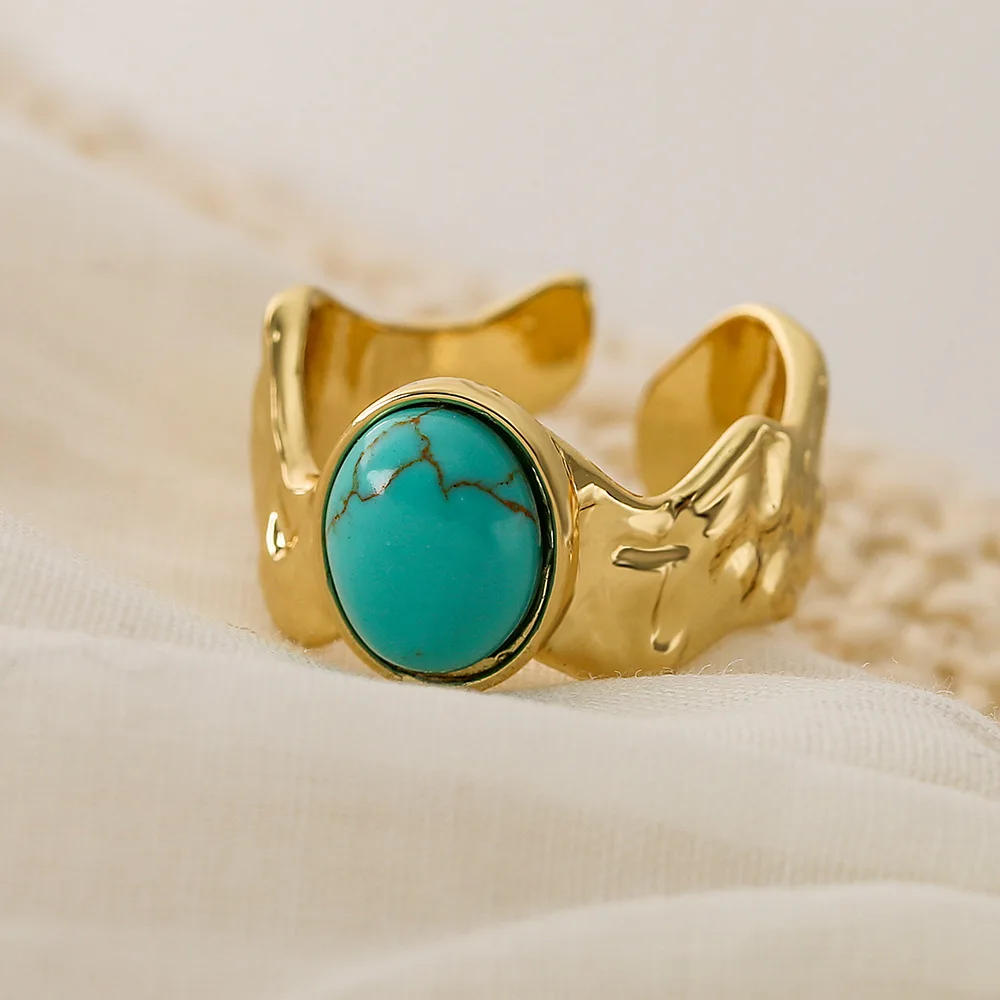 Turquoise Opening Finger Rings for Women Bohemia Vintage Boho Classic ...