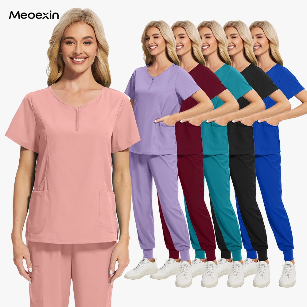 Scrub Sets Uniform Women Joggers Nurse Accessories Elastic Breathable ...