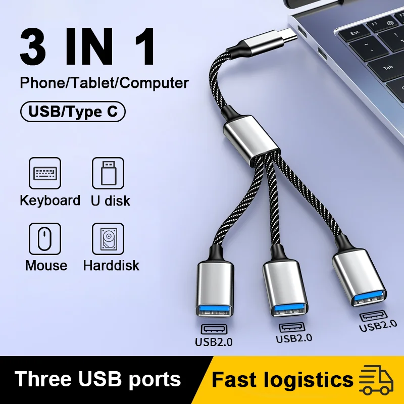 Multi-USB-Hub-Extensions-4-Port-Type-C-to-USB-Splitter-Fast-Charging ...