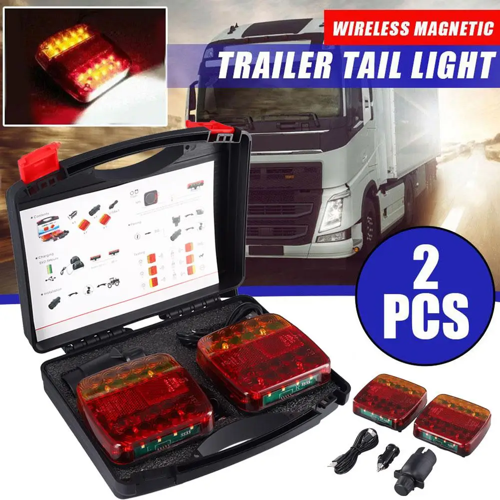 2pcs-LED-Trailer-Side-Lights-12V-Truck-Warning-Lights-Cigarette-Lighter ...