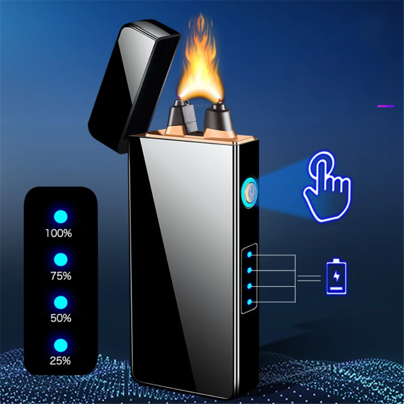 High-tech High-power Rechargeable Lighter Double-arc Large-capacity Usb ...