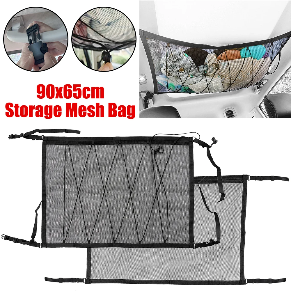 Interior-Cargo-Storage-Bag-Car-Roof-Storage-Organizer-Breathable-Mesh ...